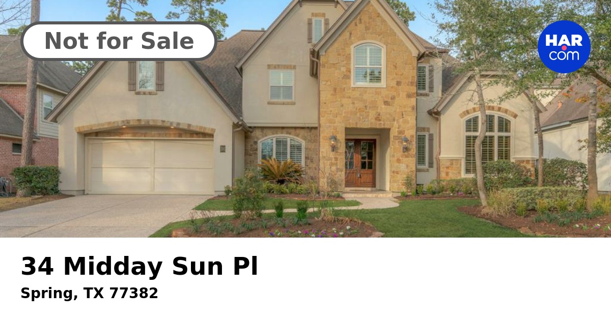 34 Midday Sun Pl, THE WOODLANDS, TX 77382 - HAR.com