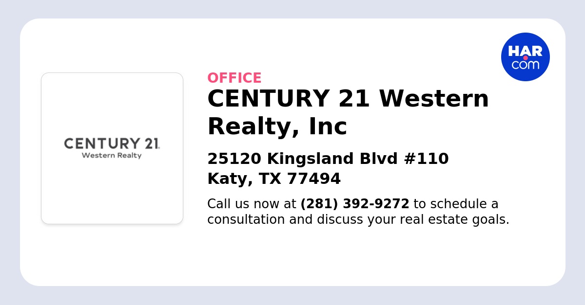 CENTURY 21 Western Realty, Inc - HAR.com