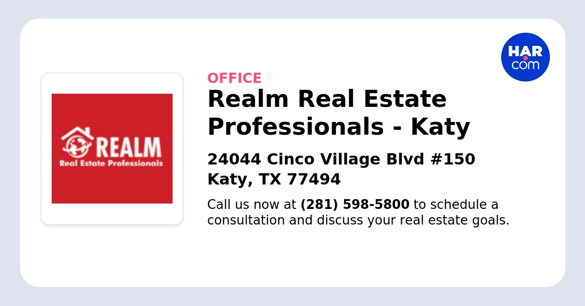 Realm Real Estate Professionals - Katy - HAR.com